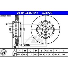 ATE Bremsensatz-Vorderachse IJZJSGI6R2 Bremsensatz, Scheibenbremse vorne rechts links bel&uuml;ftet 280mm f&uuml;r RENAULT MERCEDES-BENZ 4154300022 7701209839 4