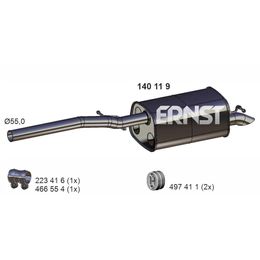 Ernst Endschalld&auml;mpfer 140119 f&uuml;r VAG 2K3253609L JZW253609CA 2K3253609J