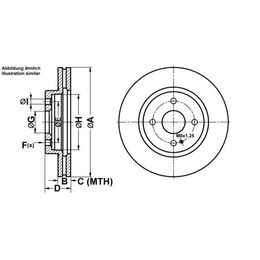 ATE Bremsensatz-Vorderachse IJF1415KS6 Bremsensatz, Scheibenbremse vorne rechts links bel&uuml;ftet 258mm f&uuml;r SUZUKI MAZDA DAIHATSU 04465-B1120-000 DFY1-33