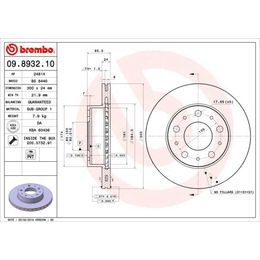 Brembo Bremsensatz-Vorn und hinten SG00000EVS Universal vorne rechts links innenbel&uuml;ftet 300mm f&uuml;r PEUGEOT FIAT CITRO&Euml;N 4246Z1 51740247 4249G5