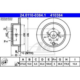 ATE Bremsensatz-Vorn und hinten SG00000D7Z Bremsensatz, Scheibenbremse vorne rechts links bel&uuml;ftet 316mm f&uuml;r SUBARU 26296FE020 26296FE000 26296AE160
