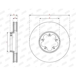 JURID Bremsscheibe 563701JC vorne rechts links bel&uuml;ftet 308mm f&uuml;r FORD 2168836 BK211125EA BK211125FA