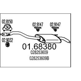 MTS MARKENTECHNIKSERVICEGMBH & CO. KG MTS Endschalld&auml;mpfer 01.68380 f&uuml;r VW 044253609H 028253609 028253609F