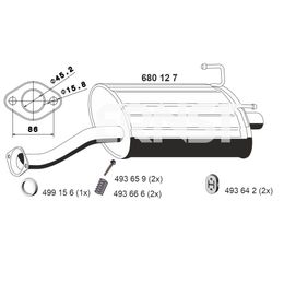 Ernst Endschalld&auml;mpfer 680127 f&uuml;r HONDA 18030-S03-E40
