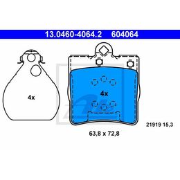 ATE Bremsensatz, Scheibenbremse Bremsensatz-Vorn und Hinten SG00000DMN Vorderachse bel&uuml;ftet 284mm 22mm f&uuml;r Mercedes Chrysler