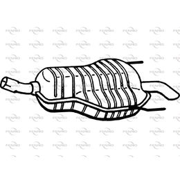 FENNO Endschalld&auml;mpfer P4591 hinten f&uuml;r OPEL 5852301 13136983