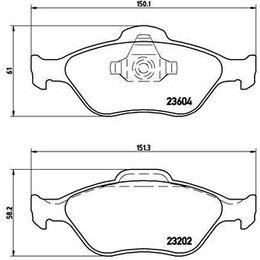 Brembo Bremsensatz-Vorderachse COATED DISC LINE / STANDARD IJDTIDE7M9 Bremsensatz, Scheibenbremse vorne rechts links innenbel&uuml;ftet 258mm f&uuml;r MAZDA FOR