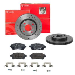 Brembo Bremsensatz-Vorderachse XTRA LINE SK8K0F08X3 Bremsensatz, Scheibenbremse vorne rechts links Gelocht/innenbel. 258mm f&uuml;r FORD AUSTRALIA SUZUKI A