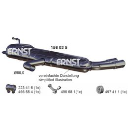 Ernst Endschalld&auml;mpfer 156035 f&uuml;r VAG 5K6253207A 5K6253181H 5K6253181J