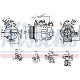 NISSENS Kompressor, Klimaanlage 890793 12V f&uuml;r FORD DS7H19D629HG 2028344 1879531