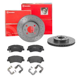 Brembo Bremsensatz-Vorderachse XTRA LINE / STANDARD SK8K0F6PT5 Bremsensatz, Scheibenbremse vorne rechts links Gelocht/innenbel. 256mm f&uuml;r HYUNDAI KIA