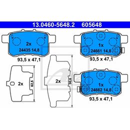 ATE Bremsensatz-Hinterachse SG00000CUR Bremsensatz, Scheibenbremse vorne hinten rechts links bel&uuml;ftet 282mm f&uuml;r HONDA 42510-TA0-A01 45251-TL1-G01 4251