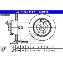 ATE Bremsensatz-Vorderachse SG00000CX6 Bremsensatz, Scheibenbremse vorne hinten rechts links bel&uuml;ftet 278mm f&uuml;r MERCEDES-BENZ CHRYSLER 0034202720 A203