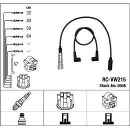 NGK Z&uuml;ndleitungssatz 0946 schwarz f&uuml;r SKODA VW SEAT AUDI LAMBORGHINI BENTLEY 803998031