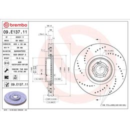 Brembo Bremsscheibe 09.E137.11 vorne rechts links bel&uuml;ftet 400mm f&uuml;r MERCEDES-BENZ 167421120107 A167421120107 A1674211201