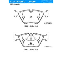 ATE Bremsbelagsatz, Scheibenbremse 13047070892 f&uuml;r BMW