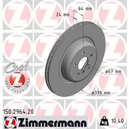 Zimmermann Bremsscheibe 150.2964.20 hinten rechts links innenbel&uuml;ftet 370mm f&uuml;r BMW 34206896673 34206896674 34206898494