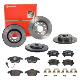Brembo Bremsensatz-Vorn und hinten SG00000EDG Bremsensatz, Scheibenbremse vorne rechts links innenbel&uuml;ftet 256mm f&uuml;r SKODA VW (SVW) SEAT (FAW) AUDI 1K
