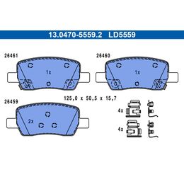 ATE Bremsbelagsatz, Scheibenbremse 13.0470-5559.2 hinten rechts links mit Zubeh&ouml;r f&uuml;r HYUNDAI KIA 58302-R0-A00 58302-P2A51 58302-P2A50