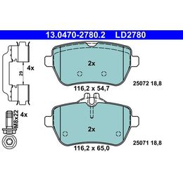 ATE Bremsbelagsatz, Scheibenbremse 13047027802 f&uuml;r Mercedes