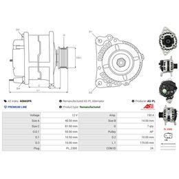 AS-PL Generator A0665PR 12V 150A f&uuml;r IVECO 5801580927