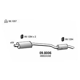 Asso Mittel-/Endschalld&auml;mpfer 098006 f&uuml;r CHRYSLER