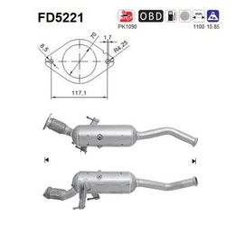 AS Ru&szlig;-/Partikelfilter, AbgASanlage FD5221 f&uuml;r RENAULT NISSAN OPEL 95521382 200109087R 95521383