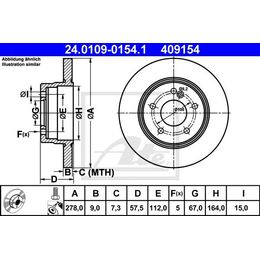 ATE Bremsensatz-Hinterachse IJZJSGLKB8 Bremsensatz, Scheibenbremse hinten rechts links voll 278mm f&uuml;r MERCEDES-BENZ A0054208120 A0054200720 0054204220