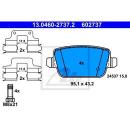 ATE Bremsensatz, Scheibenbremse Bremsensatz-Vorn und Hinten SG00000DF3 Hinterachse voll 302mm 12mm f&uuml;r Ford Volvo LAND ROVER