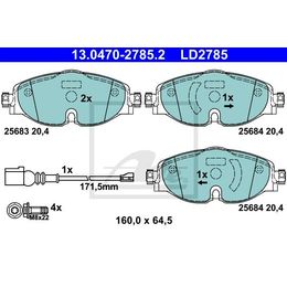 ATE Bremsensatz-Vorn und hinten SG00000DPT Bremsensatz, Scheibenbremse vorne rechts links bel&uuml;ftet 272mm f&uuml;r SKODA SEAT VAG 1K0615601AA 5Q0698451L 5Q0
