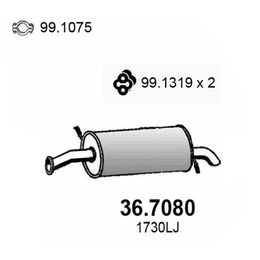 Asso Endschalld&auml;mpfer 36.7080 f&uuml;r PEUGEOT 173090 1730LJ