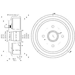 ATE Bremstrommel 24.0220-3026.2 hinten rechts links f&uuml;r FORD 1213352 1151001 2S61-1113-AH