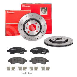 Brembo Bremsensatz-Vorderachse XTRA LINE SK8K0F3E07 Bremsensatz, Scheibenbremse vorne rechts links Gelocht/innenbel. 266mm f&uuml;r CITRO&Euml;N (DF-PSA) PEUGEO