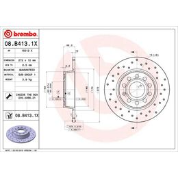 Brembo Bremsensatz-Vorn und hinten SG00000EVK Bremsensatz, Scheibenbremse vorne rechts links Gelocht 288mm f&uuml;r SKODA VW (SVW) SEAT (FAW) JETTA AUDI MG