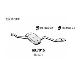 Asso Endschalld&auml;mpfer 60.7015 f&uuml;r DAF VOLVO 9142516 8631006 9458089