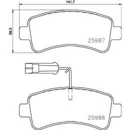 Hella Bremsbelagsatz, Scheibenbremse 8DB 355 024-871 hinten rechts links mit Zubeh&ouml;r f&uuml;r PEUGEOT FIAT CITRO&Euml;N AMC RAM 77367094 68230095AB 68230095AC