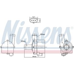 NISSENS Zusatzwasserpumpe, Zuheizer Ladeluftk&uuml;hler Zusatzwasserpumpe Wasserpumpe Turbolader 832121 Zuheizer,Zusatzwasserpumpe, Ladeluftk&uuml;hler,Zusatzwa