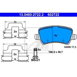 ATE Bremsensatz, Scheibenbremse Bremsensatz-Vorn und Hinten SG00000D7J Vorderachse voll 302mm 11mm f&uuml;r Ford Volvo LAND ROVER