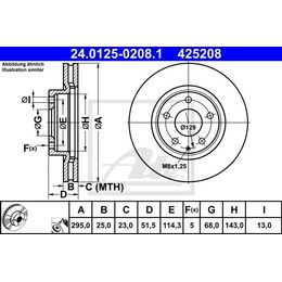 ATE Bremsensatz-Vorn und hinten SG00000DJJ Bremsensatz, Scheibenbremse vorne rechts links bel&uuml;ftet 265mm f&uuml;r MAZDA B45G-26-251A B4Y0-26-48ZA B4Y0-26-4