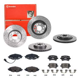 Brembo Bremsensatz-Vorn und hinten SG00000E9B Bremsensatz, Scheibenbremse vorne rechts links Gelocht/innenbel. 288mm f&uuml;r SKODA VW (SVW) SEAT (FAW) AUD