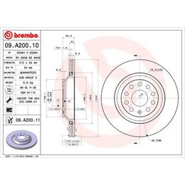 Brembo Bremsensatz-Vorn und hinten SG00000F2A Bremsensatz, Scheibenbremse vorne rechts links innenbel&uuml;ftet 310mm f&uuml;r SKODA VW (SVW) SEAT (FAW) AUDI JZ