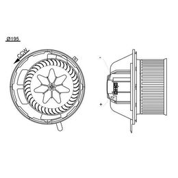 Mahle Innenraumgebl&auml;se AB 194 000S &Oslash;195,0mm 195,0mm f&uuml;r ALPINA BMW 64116933663 9144200 64119144200