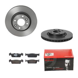 Brembo Bremsensatz-Vorderachse COATED DISC LINE / STANDARD IJDTIDHVD2 Bremsensatz, Scheibenbremse vorne rechts links innenbel&uuml;ftet 258mm f&uuml;r RENAULT D