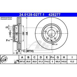 ATE Bremsensatz-Vorderachse Standard Disc / Ceramic SG00000CHS Bremsensatz, Scheibenbremse vorne rechts links bel&uuml;ftet 297mm f&uuml;r MAZDA K0Y1-33-28ZA K0