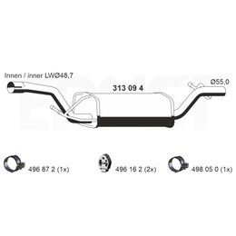 Ernst Mittelschalld&auml;mpfer 313094 f&uuml;r FORD