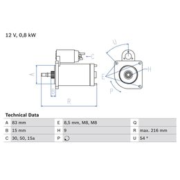Bosch Starter 0 986 013 590 12V f&uuml;r VW 036911023GX 036911023N 036911023KX