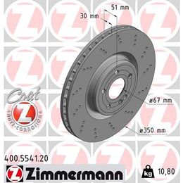 Zimmermann Bremsscheibe 400.5541.20 vorne rechts links Gelocht 350mm f&uuml;r MERCEDES-BENZ 247421081207 2474210812 A2474210812