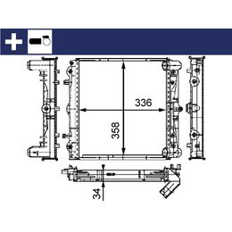 Mahle K&uuml;hler, Motork&uuml;hlung CR 383 000S mit Halter f&uuml;r PORSCHE 99610613151 99610613181