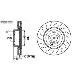 ATE Bremsensatz-Vorderachse IJF141D731 Bremsensatz, Scheibenbremse vorne rechts links Gelocht/innenbel. 335mm f&uuml;r MERCEDES-BENZ A0044206220 1715400617