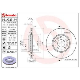 Brembo Bremsensatz-Vorderachse COATED DISC LINE / STANDARD IJZJSGFT49 Bremsensatz, Scheibenbremse vorne rechts links innenbel&uuml;ftet 280mm f&uuml;r RENAULT D